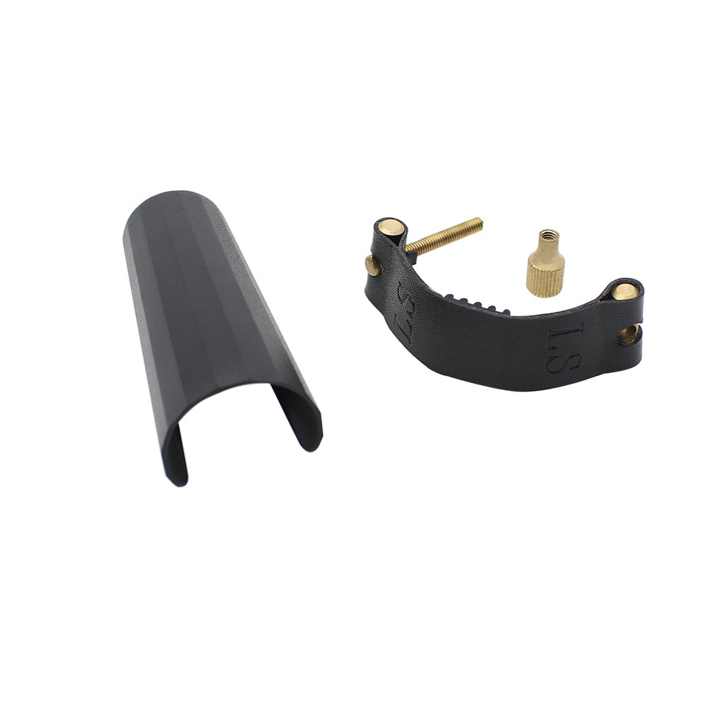 Andoer Leather Ligature Fastener with Plastic Cap for Tenor Sax Saxphone Bakelite Mouthpiece