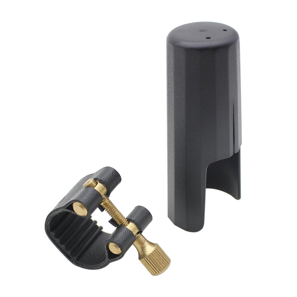 Andoer Leather Ligature Fastener with Plastic Cap for Tenor Sax Saxphone Bakelite Mouthpiece