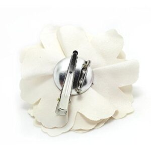 Meilliwish Camellias Flower Hair Clip and Brooch Pin 1 PCS(Cream) (A74)