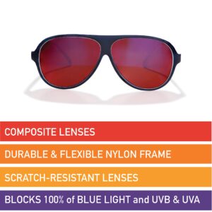 BluBlocker, Panda With Blue Mirror, Scratch Resistant Lens | Blocks 100% of Blue Light and UV Rays | 2690K |