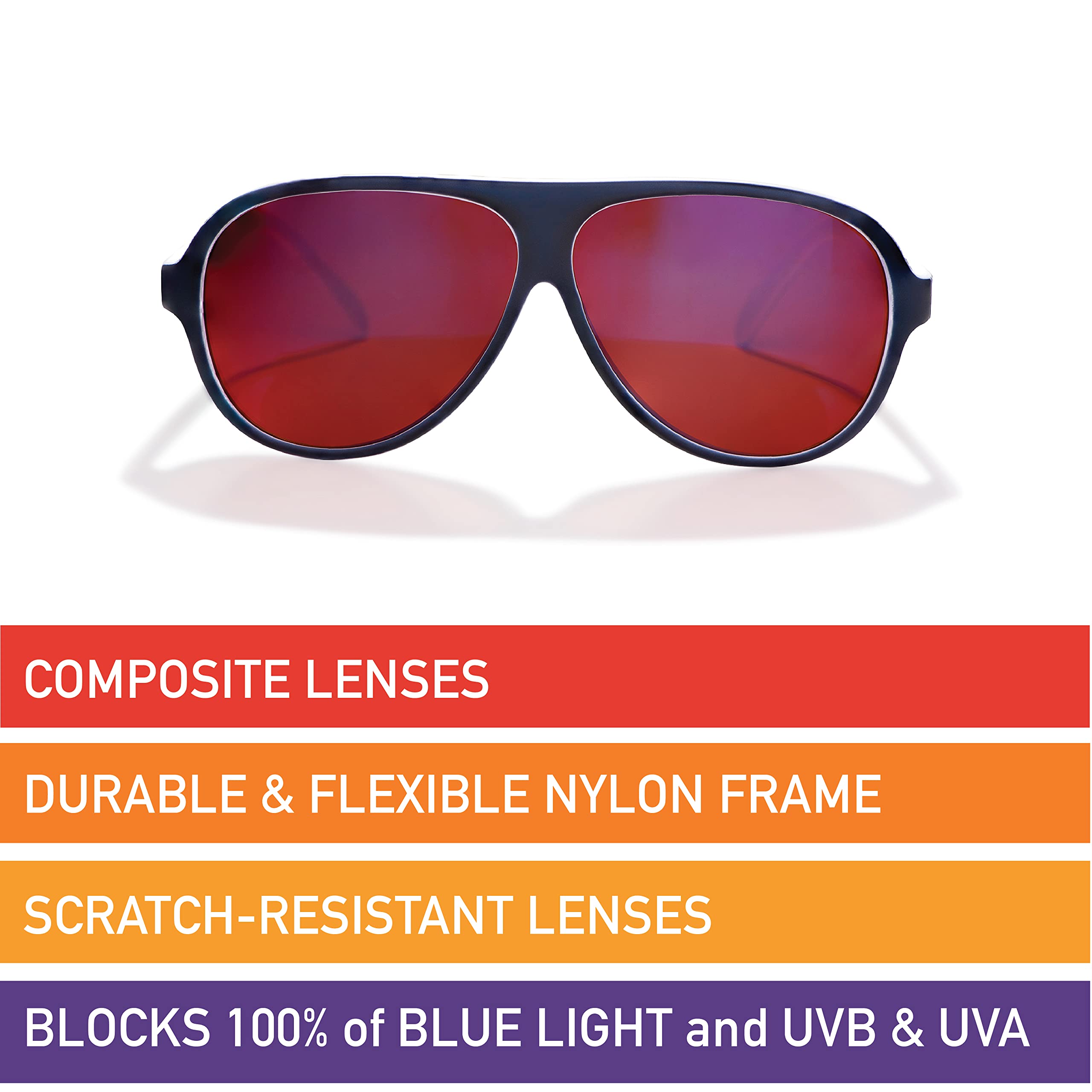 BluBlocker, Panda With Blue Mirror, Scratch Resistant Lens | Blocks 100% of Blue Light and UV Rays | 2690K |