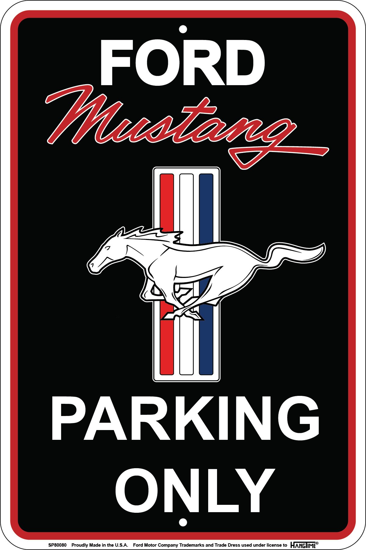 Ford Mustang Parking Only Sign Black