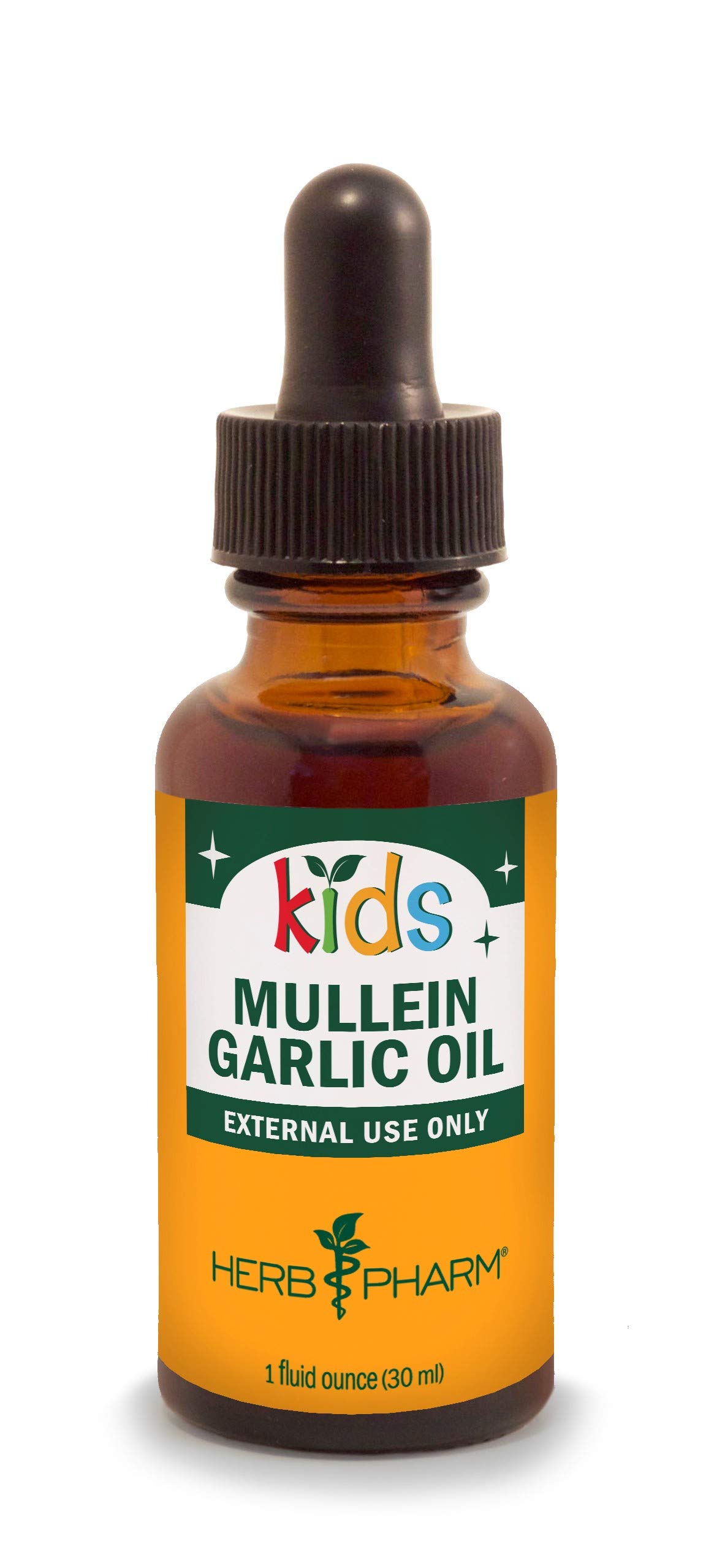 Herb Pharm Kids Mullein and Garlic Oil, 1 Fl Oz, Calendula, Garlic, Mullein, St. John's Wort, Olive Oil