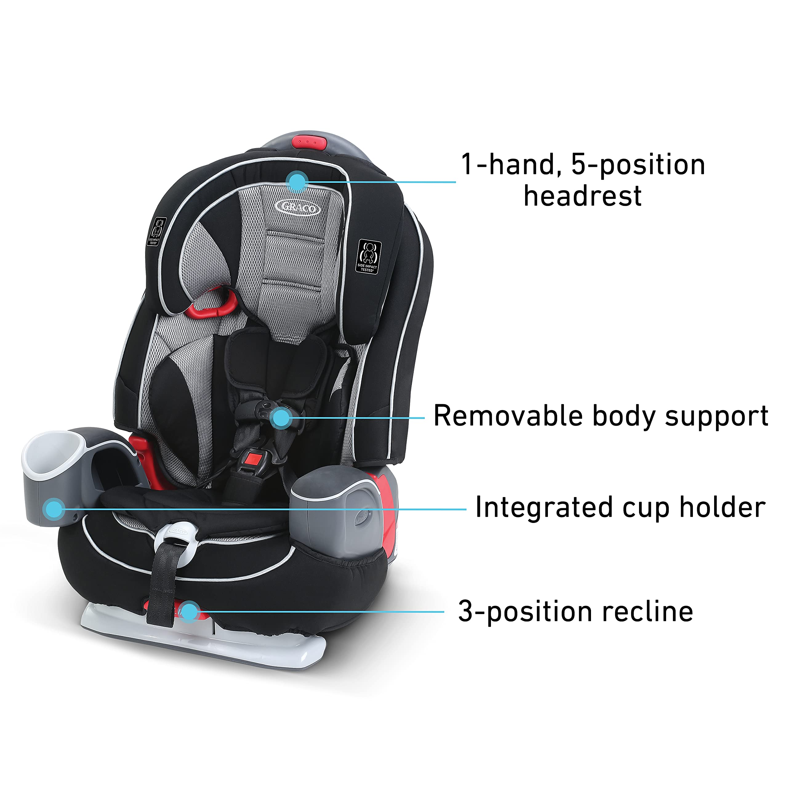 Graco Nautilus 65 LX 3-in-1 Harness Booster, Matrix