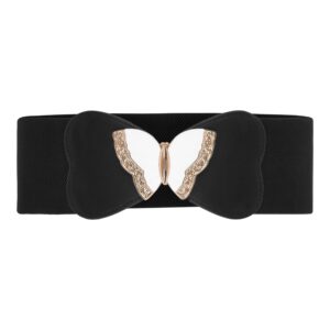 blackbutterfly 3 inch elastic butterfly waist belt (black, us 10-12)