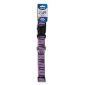 petmate aspen pet products m/m stripe collar, pink, 1" x 16-26"