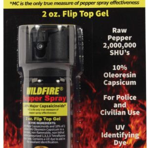 Home and Away Bundle: Wildfire 1.4% 2 Oz Pepper Gel Sticky Pepper Spray with Flip Top Actuator, Belt Clip and Key Chain and MACE 1/2 Oz Personal Pepper Spray - Lot of 2 as Shown