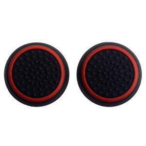 gametown® 2 silicone thumb grip stick cover caps for sony ps4 ps3 ps2 xbox 360 xbox one analog controller black with red edge