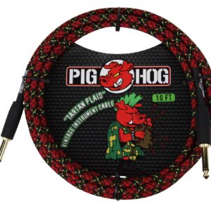 Pig Hog PCH10PL 1/4" to 1/4" Tartan Plaid Guitar Instrument Cable, 10 Feet