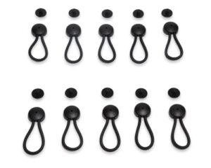 stayput 6 5/8" standard size black shock cord & fastener for boat canvas, 10 pack cord length is 6 5/8" end to end, sturdy and easy to install with no special tools