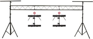 cedarslink 15ft portable dj lighting truss/stand w t-bar trussing stage system w/updated wingnut connection system all metal parts no tools required