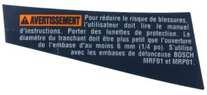 bosch parts 2610003475 fr warning label