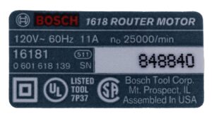 bosch parts 2610927972 nameplate