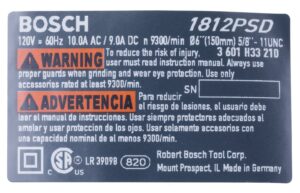 bosch parts 1601118d15 nameplate