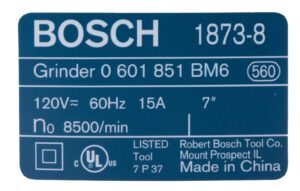 bosch parts 1619p07019 nameplate