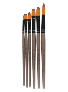 mont marte gallery series acrylic brush set, 6 piece. selection of synthetic hair paint brushes suitable for acrylic painting