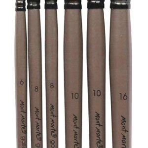 Mont Marte Gallery Series Acrylic Brush Set, 6 Piece. Selection of Synthetic Hair Paint Brushes Suitable for Acrylic Painting