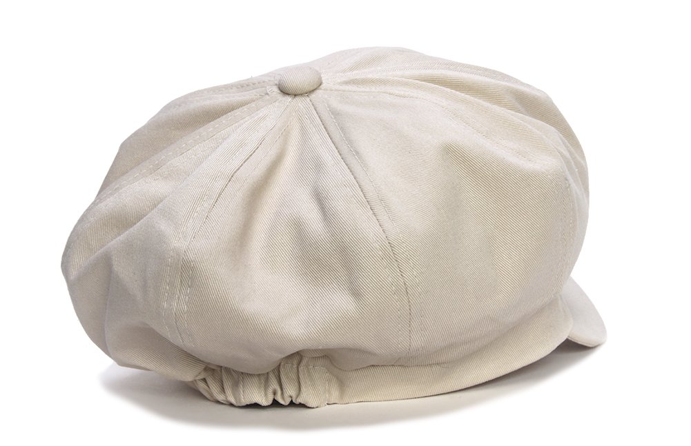 Cotton Elastic Newsboy Cap - Stone