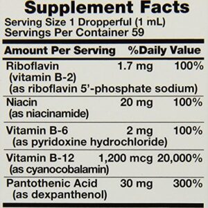 Nature's Truth Sublingual Vitamin B Complex Plus B-12 Fast Acting Flavored Liquid, Natural Berry Flavor, 2 Fluid Ounce (Pack of 3)