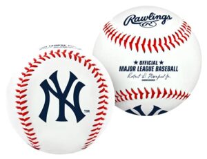 rawlings mlb new york yankees team logo baseball, white, 1