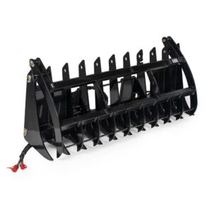 titan attachments 84in clamshell root grapple rake, universal skid steer mounting, twin 3,000 psi cylinders, brush debris landscaping grapple