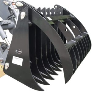 titan attachments 72in clamshell root grapple rake, universal skid steer mounting, twin 3,000 psi cylinders, brush debris landscaping grapple