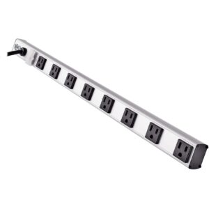 tripp lite 8 right angle outlet bench & cabinet power strip, 24 in. length, 15ft cord with 5-15p plug (ps2408ra),black/gray