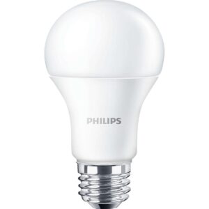 philips led non-dimmable a19 frosted light bulb: 1500-lumen, 5000-kelvin, 14-watt (100-watt equivalent), e26 medium screw base, daylight, 4-pack, 455717