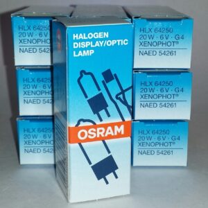 10pcs OSRAM 64250 HLX 20W 6V G4 ESB HALOGEN XENOPHOT Display, Optic LAMP