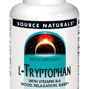 Source Naturals L-Tryptophan with Vitamin B-6 1000 mg Support Mood, Relaxation And Sleep - 60 Tablets