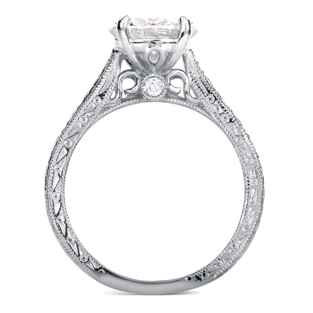 Kobelli Antique Style Style Moissanite Engagement Ring 1 1/2 CTW 14k White Gold, Size 6.5