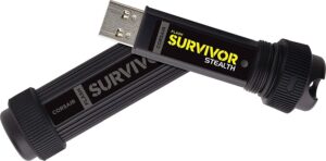 corsair cmfss3b-256gb flash survivor stealth 256gb usb 3.0 flash drive, black