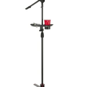 Gator Frameworks Microphone Stand Accessory Tray with Drink Holder and Guitar Pick Tab; 12" x 7" (GFW-MIC-ACCTRAY)