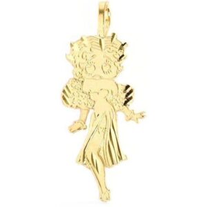 findingking 14k gold betty boop charm with 18" gold chain & box