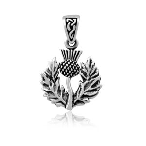 withlovesilver sterling silver 925 charm classic scottish style thistle with celtic bale pendant