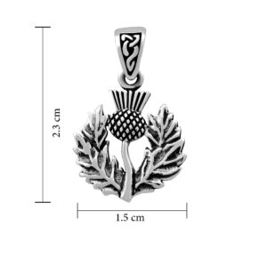 WithLoveSilver Sterling Silver 925 Charm Classic Scottish Style Thistle with Celtic Bale Pendant