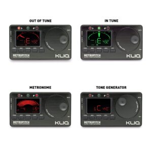 KLIQ MetroPitch - Metronome Tuner for All Instruments - with Guitar, Bass, Violin, Ukulele, and Chromatic Tuning Modes (MetroPitch, Black)