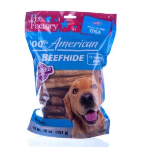 pet factory 100% made in usa beefhide mini rolls dog chew treats - beef & chicken flavor, 16 oz