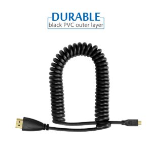 UCEC Micro HDMI to HDMI Coiled Cable - Male to Male High Speed HDMI to Micro HDMI Cable with Ethernet Support, 3D and Audio Return