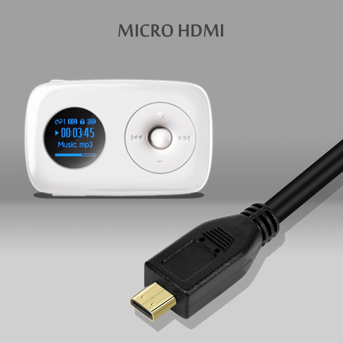 UCEC Micro HDMI to HDMI Coiled Cable - Male to Male High Speed HDMI to Micro HDMI Cable with Ethernet Support, 3D and Audio Return