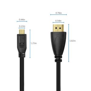 UCEC Micro HDMI to HDMI Coiled Cable - Male to Male High Speed HDMI to Micro HDMI Cable with Ethernet Support, 3D and Audio Return