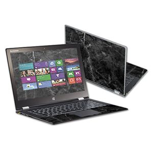 mightyskins skin compatible with lenovo ideapad yoga 2 pro 13.3" wrap cover sticker skins black marble