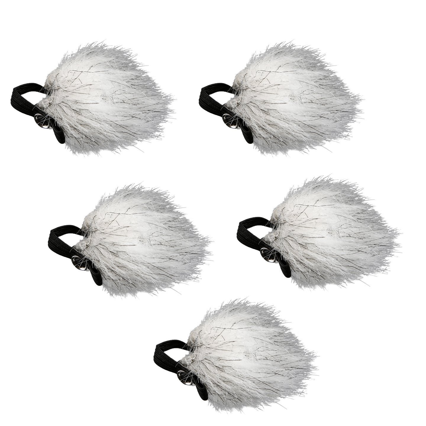 Movo WS10m 5 Pack Universal Furry Lavalier Microphone Windscreen Muff, Shure, Rode, and 8-13 mm Lapel Mics