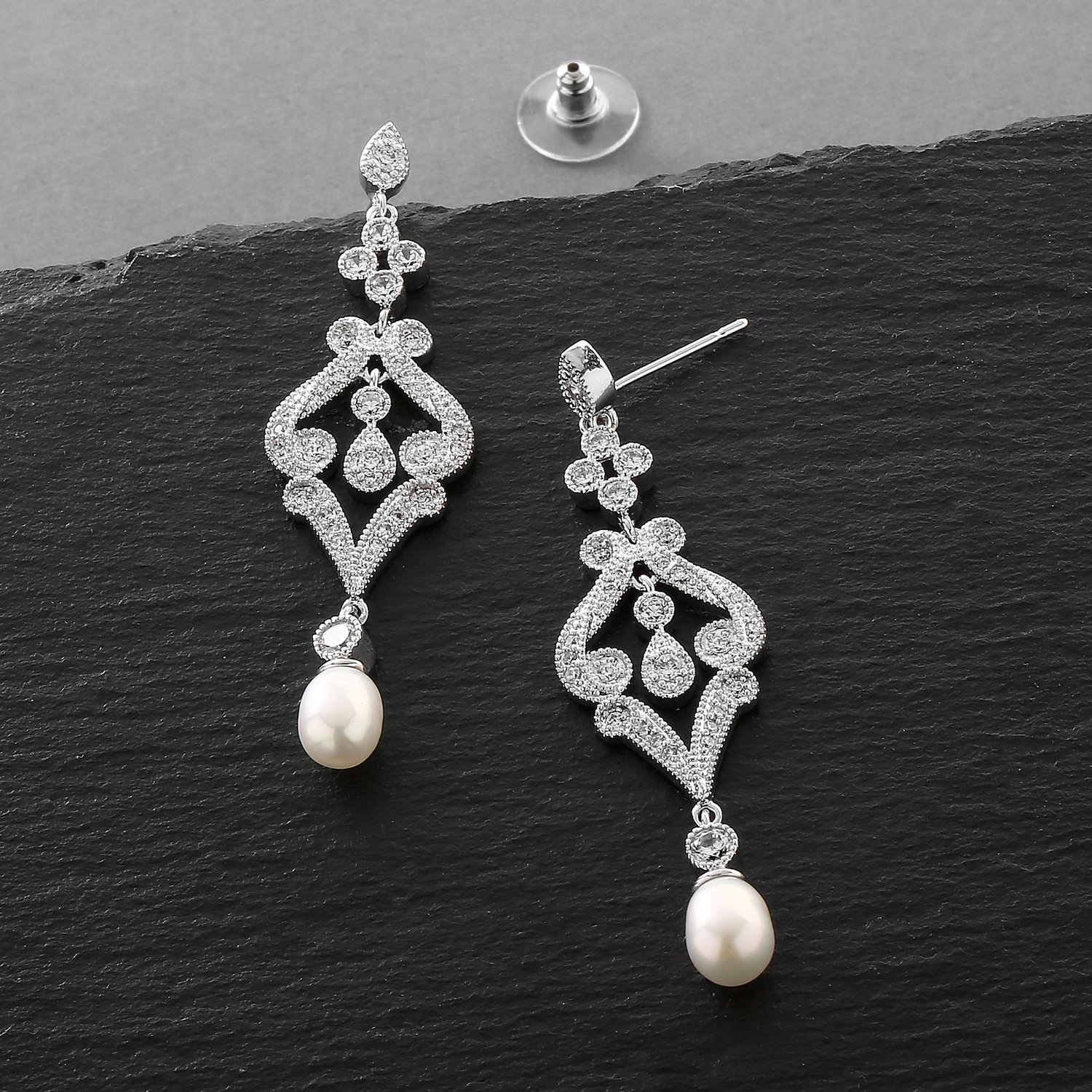 Mariell Bridal Wedding Freshwater Pearl Drop Earrings, for Brides, Bridesmaid, Prom, Mother of the Bride