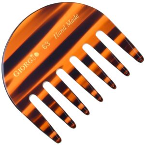 giorgio g63 wide tooth comb detangling comb, pocket comb and travel comb wide tooth combs for women for thick hair, hair detangler comb for wet and dry everyday care. handmade, saw-cut, and polished