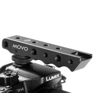 movo/sevenoak video stabilizing top handle cold shoe extender for canon eos, nikon, olympus, pentax dslr cameras