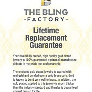 The Bling Factory Large 23mm 14k Gold Plated Notched CZ Band w/Round CZ Solitaire Ring, Size 7.5