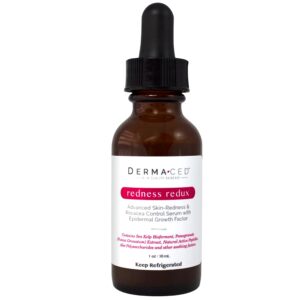 redness redux - advanced facial & skin redness support serum - egf, aloe vera, sea kelp & more - calming redness serum