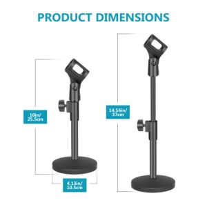 Neewer Stable Desktop Mic Stand with Black Iron Base, Mic Clip and 5/8" Male to 3/8" Female Screw for Blue Yeti Snowball Spark & Other Microphone