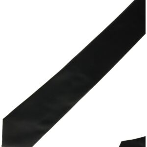 Stacy Adams Men's Satin Solid Tie Set, Black, One Size